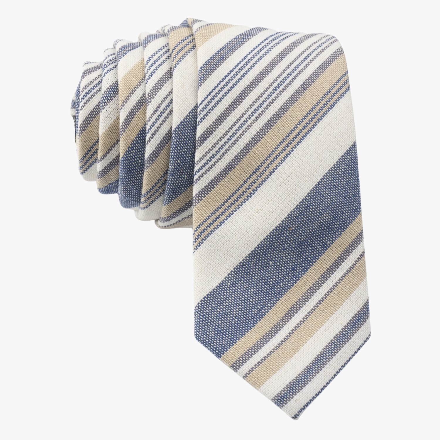Retro Blue Striped Skinny Ties, Aspen | Otis & Oliver